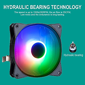 GOLDEN FIELD Z100 CPU Air Cooler 4 Heatpipes Heatsink 95W Radiator with 120mm Low Profile LED Fan for Intel LGA1151 and AMD AM4