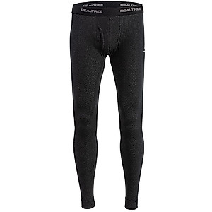 Realtree Thermal Pants for Men -Underwear Long Johns Bottoms -Warm and Insulating -Extreme Winter Gear,Hiking, Hunting (Black, Large)