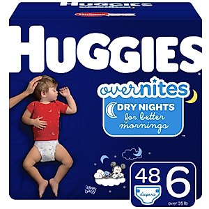Huggies Overnites Nighttime Diapers, Size 6, 48 Ct