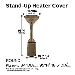 Home Dreams Co. Outdoor Patio Heater Cover, Round Floor Stand Design, Heavy Duty 600D Waterproof Fabric, Grey