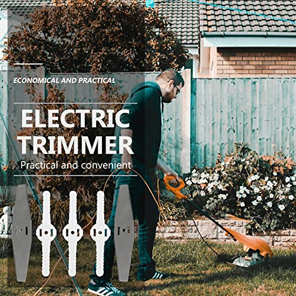 YARNOW 12pcs Lawn Mowers Trimming Home Trimmer Blade Garden Outdoor Cutting Replacement Accessories Machines Cutter Lawnmower Weeding Mower Grass Blades Electric Lawn Mower