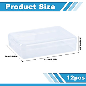 XhjzgcTech 12 Pcs Mini Clear Plastic Beads Storage Containers Box with Hinged Lid for Jewelry Beads Crayon Accessories Craft Organizers and Storage Boxes