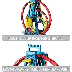 Hot Wheels Track Builder Playset Triple Loop Kit, Multiple Configurations, Connects to Other Sets, 1:64 Scale Toy Car