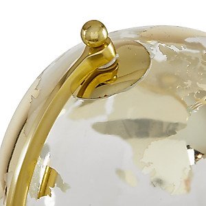 Deco 79 Marble Globe with Marble Base and White Base, 5" x 5" x 11", Gold