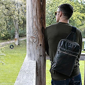 Kolo Derby Shoulder Sling Bag, Cross-Body Shoulder Strap, Organic Waxed Cotton Canvas, Ochre