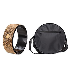 Yoga wheel Back Roller for Back Pain Stretching with Travel Bag (cork)