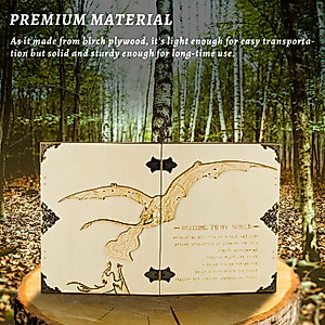 Dungeon Master's Screen 4-Panel Wood Laser Carved DM Screen with Felt Case - D&D, Tabletop RPG Accessories for Game Master