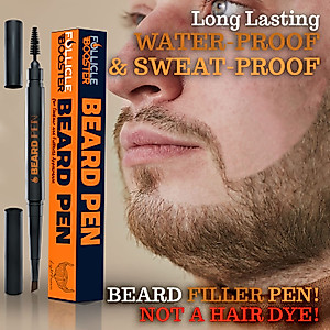 Beard Styling Pencil Kit - Medium Brown Beard Pen 4 Tip Micro-Fork and Beard Pen Filler