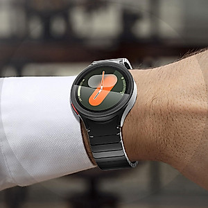 CHANCHY Stainless Steel Band for Samsung Galaxy Watch 7, No Gap Link Bracelet with Magnetic Clasp Metal Strap for Galaxy Watch 7 FE 6 5 4 Band 40mm 44mm 45mm 43mm 47mm 42mm 46mm for Men, Black