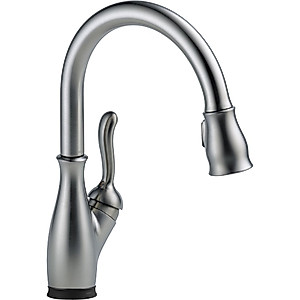 Delta Faucet Leland Touch Kitchen Faucet Brushed Nickel, Kitchen Faucets with Pull Down Sprayer, Kitchen Sink Faucet, Touch Faucet for Kitchen Sink, Touch2O Technology, Arctic Stainless 9178T-AR-DST