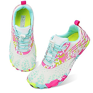 Scurtain Womens Water Shoes Women Adult Quick-Dry Aqua Sock Barefoot Shoes for Beach Swim River Pool Lake Hiking Kayaking Surfing Water Socks for Women Pink/Fusion 9 W/7.5 M