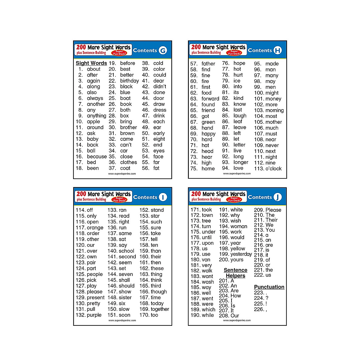 Super Duper Publications | Sight Words Plus Sentence Building Fun Deck Card Bundle | Educational Learning Resource for Children