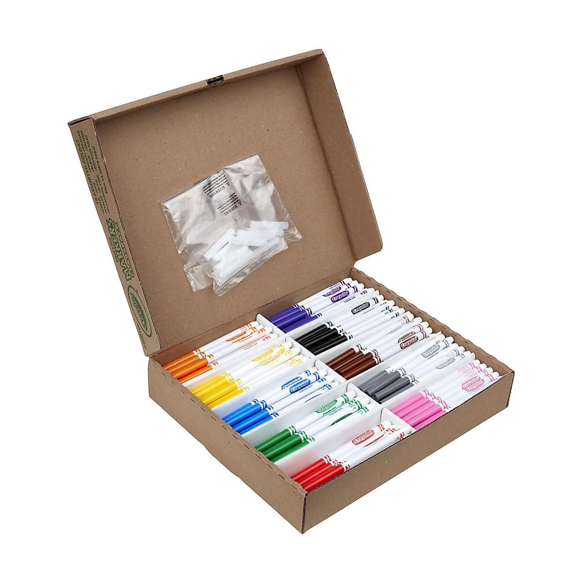 Crayola Fine Line Markers For Kids, Back to School Supplies For Teachers, Bulk Markers For School, 200 Count, Brown