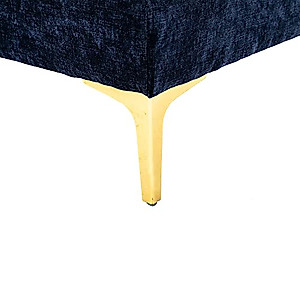 U-Shaped Sectional Sofa Comfy Couch for Living Room Set, 110 inches Wide Modern Large 4-Seat Couch Convertible Soft Velvet Couch Set with Double Chaise Lounge (Navy Blue, Chenille Fabric)