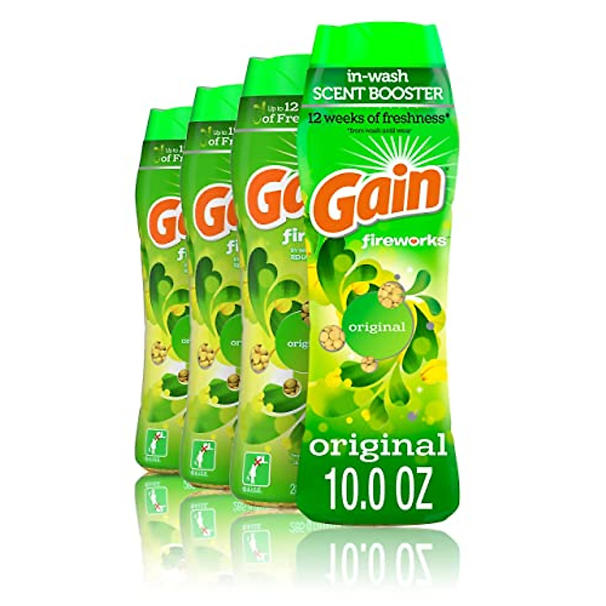Gain Fireworks Scent Booster Beads for Washer, Original, 10 oz, 4 Count
