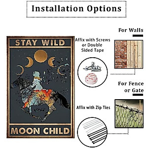 Geuuki Metal Sign Wake N' Bake Retro Metal Sign Funny Cat Metal Poster Vintage Black Cat Metal Poster 8x12 Inch