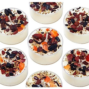 Dragons Blood Candle by New Moon Beginnings - Protection & Grounding - Herb, Flower, & Crystal Candles - Aromatherapy Soy Candle - Set of 6 Tealights