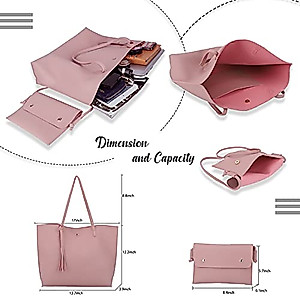 K.EYRE Women's Faux PU Leather Tote Shoulder Purses Bag for women, Big Capacity Tassel Handbag