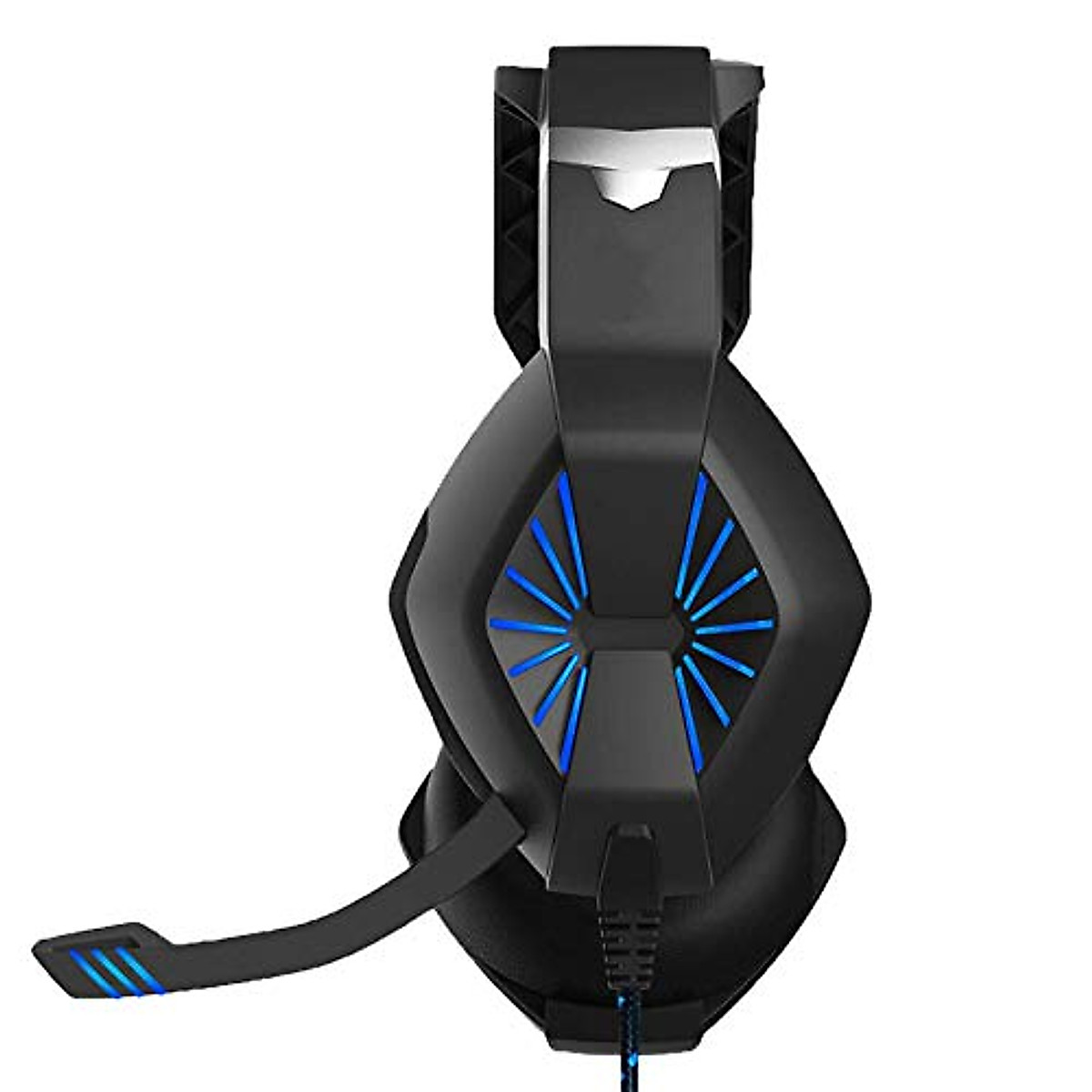 Gaming Headset PS4 - Stereo Surround Sound Gaming Headset with Noise Cancelling Mic & in-Line Control, Over-Ear Gaming Headphones with LED Light,