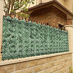 GUANGLU Artificial Leaf Screening, Ivy Leaf Screening, Artificial Hedge Fence and Faux Ivy Vine Leaf Decoration for Outdoor Decor, Garden