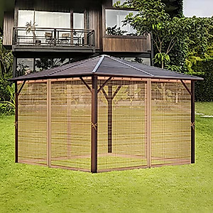 BRIGHTDECK Gazebo Replacement Mosquito Netting Screen, Sidewalls Outdoor 4-Panels Universal Gazebo Netting for Patio, Garden and Backyard (Net Only) (10-ft x 10-ft)