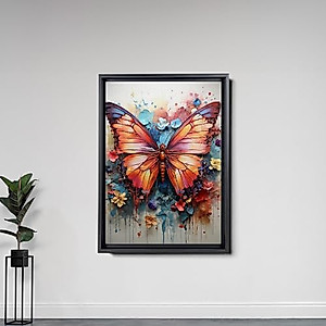 Abstract Painting Buy Canvas Wall Art, Butterfly Painting Art, Butterfly canvas, bedroom Butterfly wall art,Watercolor abstract Butterfly canvas painting