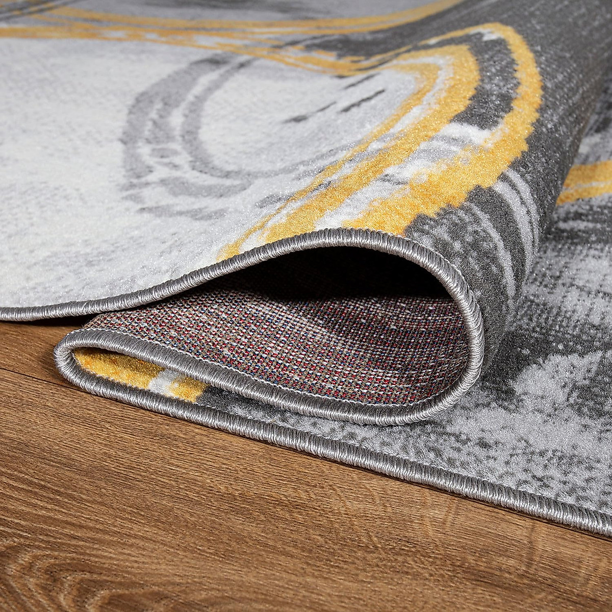 Rugshop Evora Contemporary Modern Circles Area Rug 5' x 7' Yellow