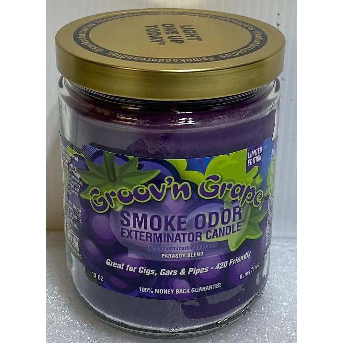 Smoke Odor Exterminator 13oz Jar Candle, Groovn Grape Two Pack.