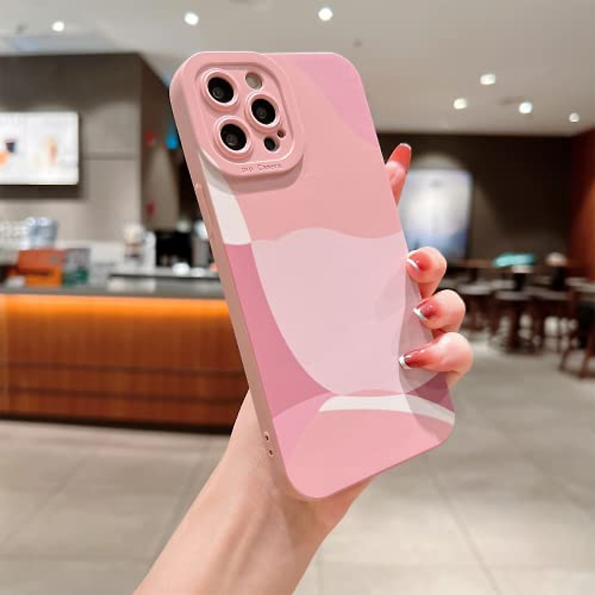 YKCZL Compatible with iPhone 12 Pro Case 6.1 Inch, Cute Painted Art Full Camera Lens Protective Slim Soft Shockproof Phone Case for Women Girl-Pink