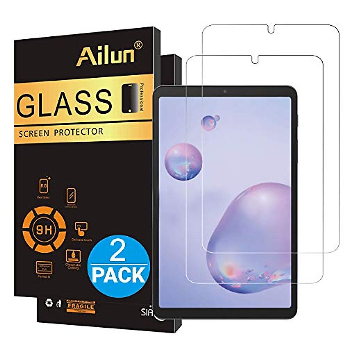 Ailun Screen Protector for Galaxy Tab A 8.4 inch 2020 Release 2Pack Tempered Glass 9H Hardness 2.5D Edge Ultra Clear Anti Scratch Case Friendly
