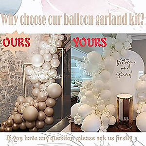 White Balloon Arch Kit,SCMDOTI Double Stuffed Pearl White Nude Neutral Balloon Garland Kit for Boho Party, Baby Shower Decoration, Birthday, Weddings, Neutral Gender Reveal Party Deco