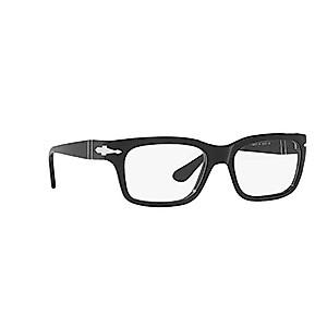 Persol PO3301V Rectangular Prescription Eyewear Frames, Black/Demo Lens, 57 mm