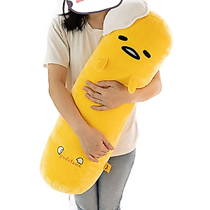 futurecos Cute Yellow Long Egg Plush Toy Round Pillow The Lazy Egg Stuffed Doll Toys Decorative Throw Pillows Bed Decor Gift for Girls Boys 68CM