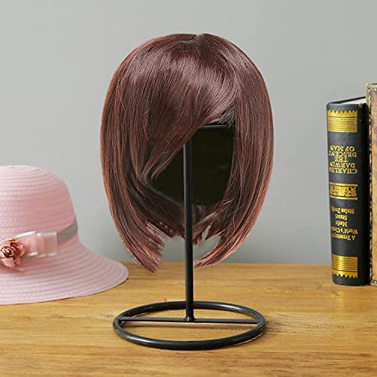 SZCXTOP Metal Wig Stand Holder,Hat Racks,Hat Display Stand,12 inch Stable Sturdy Wig Head Holder, Freestanding Durable Hat Holder Storage Stand,Holders Mannequin Head
