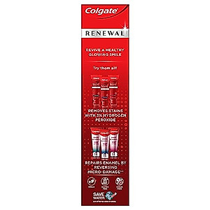 Colgate Renewal Gum Protection Whitening Toothpaste Gel, Mint Gel Toothpaste for Gingivitis and Teeth Whitening Restoration, Sugar Free, Enamel Safe, Gluten Free, Vegan, 3 OZ Tube