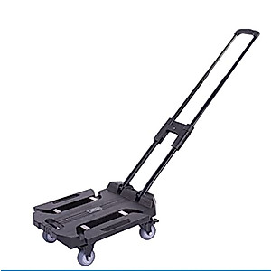 Multi-Purpose Folding Trolley - Luggage Hand Trolley Cart with Wheels 100kg/120kg/150kg/200kg Load Capacity, Included 2 Bungee Cords(Color:A,Size:2.5INCH with Brake)