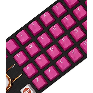 TAI-HAO 42 Rubber Gaming Keycaps Compatible with All MX Types Keyboards - Neon Pink
