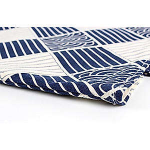 Chezi Japanese Pattern Cotton Canvas Tote Bag (plaid/zip)