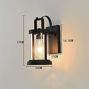 Rustic Farmhouse Wall Lanterns Outdoor Waterproof Wall Sconce Exterior Wall Mount Black Porch Light with Clear Glass Shade for Home Patio Garden Garage Lighting