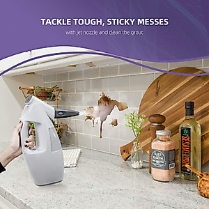 LIGHT 'N' EASY Multifunctional Steam Mop with Detachable Handheld Unit Floor Steamers Cleaner for Hardwood,Grout,Tile White, 7688ANW (Renewed)