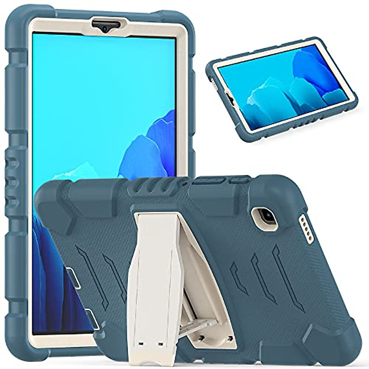 Litchi Samsung Galaxy Tab A7 Lite Case 2021, Galaxy Tab A7 Lite 8.7 Inch Case with Kickstand, Protective Rugged Case for SM-T220/T225-Cornflower Blue