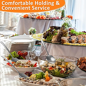 Uiifan 24 Pieces Serving Spoons Bulk 8.3 Inches Party Serving Spoons for Buffet Stainless Steel Serving Spoon Banquet Serving Utensils Spoons for Cooking Catering Food Kitchen, Silver, 8.3 x 2.4''