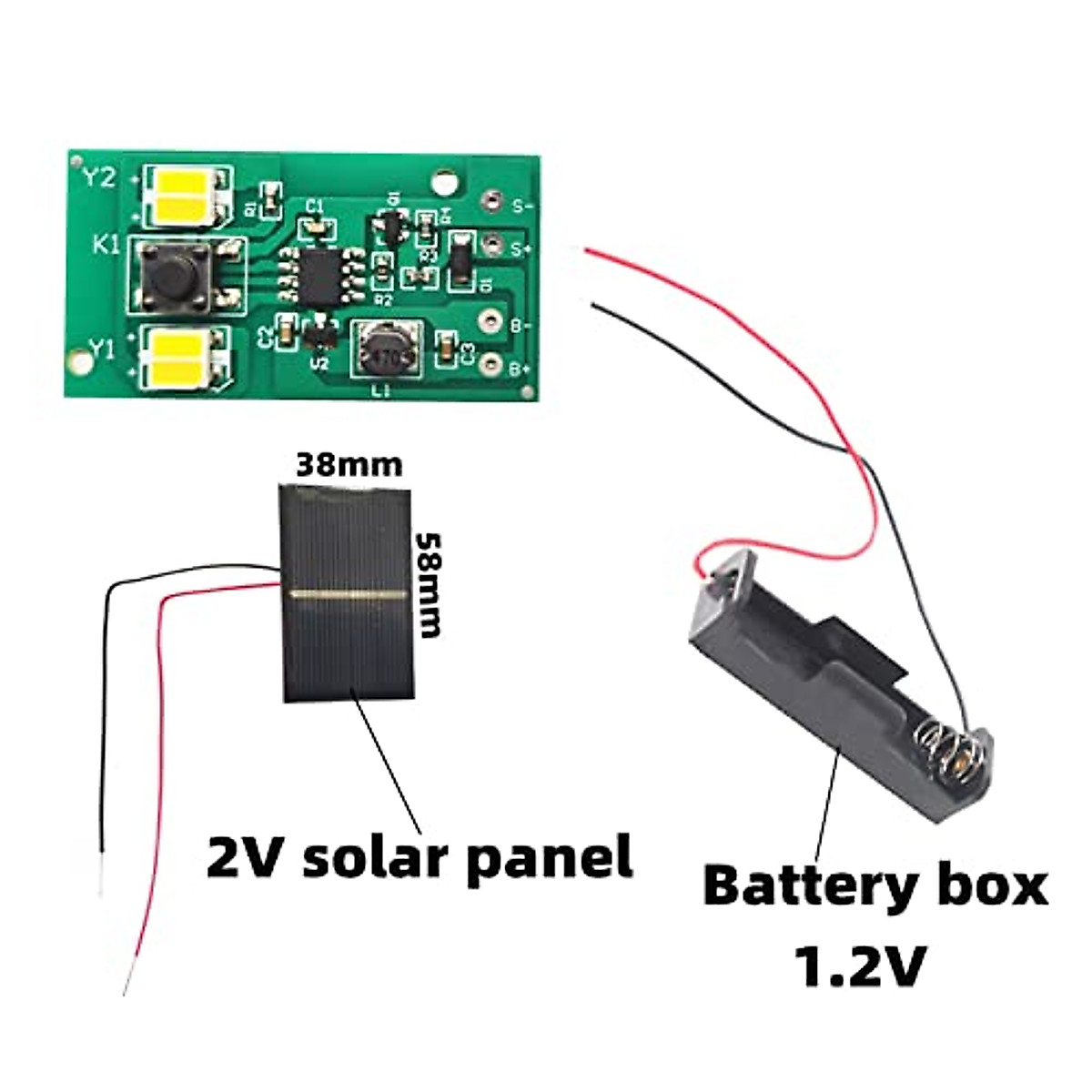 Sunlight Control Panel, 1.2V Heavy Duty PCB Sunlight Controller Board 2 Sets High Efficiency Garden Drive