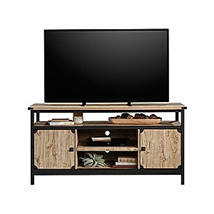 Sauder Steel River TV Stand with Doors, L: 60.24" x W: 19.09" x H: 29.72", Milled Mesquite Finish