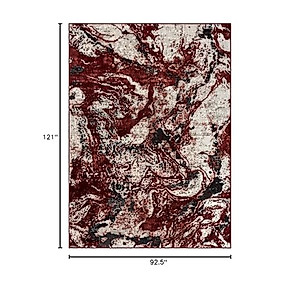 LUXE WEAVERS Abstract Marble Swirl Red 8x10 Area Rug