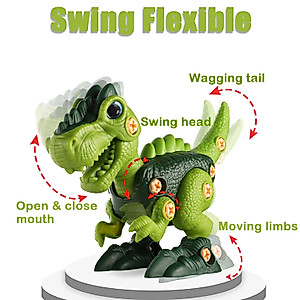 Alyfini Dinosaur Toys Kids Toy for 8,7,6,5,4 Year Old, Take Apart Dinosaur Toys Stem Educational Construction Building Toys for Kids with Electric Drill, Birthday Gifts for Toddlers Boys Girls Age 3-5