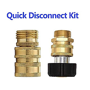 Xiny Tool Pressure Washer Adapter Set, Quick Disconnect Kit with M22 Metric Male Thread Quick Connector, M22 Swivel to 3/8'' Quick Connect, 3/4" to Quick Release, 8 Pack