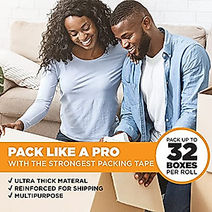 Tape King Clear Packing Tape - 60 Yards Per Roll (6 Refill Rolls) - 2 Inch Wide Stronger 2.7mil, Heavy Duty Sealing Adhesive Industrial Depot Tapes for Moving Packaging Shipping, Office & Storage