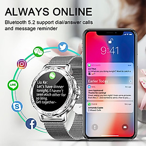 LogHog Smart Watches for Women Call and Text 2023 Newest Full Touch Screen Fitness Tracker with Heart Rate Blood Oxygen Monitor Android iPhone Compatible Smart Watch for Mom