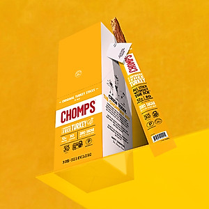 Chomps Free Range Jerky Snack Sticks Keto Paleo Whole30 Approved Gluten Free Sugar Free 60 Calorie Snacks ,1.15 Ounce (Pack of 24)